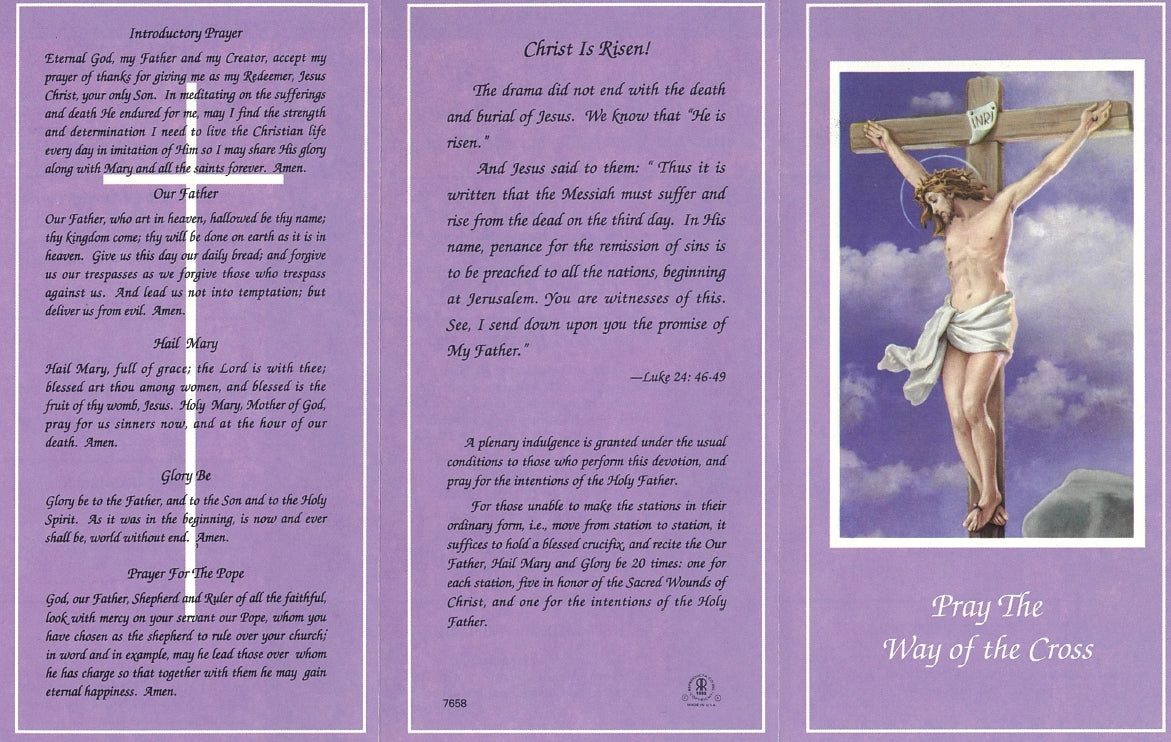 Pray the Way of the Cross Fold Out Pamphlet – Universal Church Supplies Inc