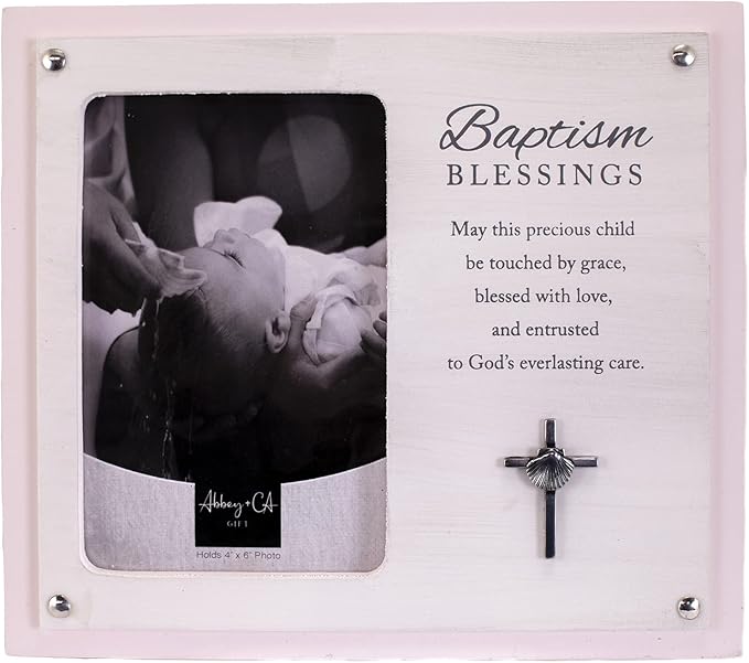 7.5"H PINK BAPTISM FRAME - BLESSINGS – Universal Church Supplies Inc