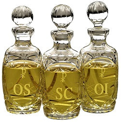 AMBRY SET Crystal 8 oz 7-1/4"H 2-1/8"D Engraved OI/OS/SC (SET OF 3 ...