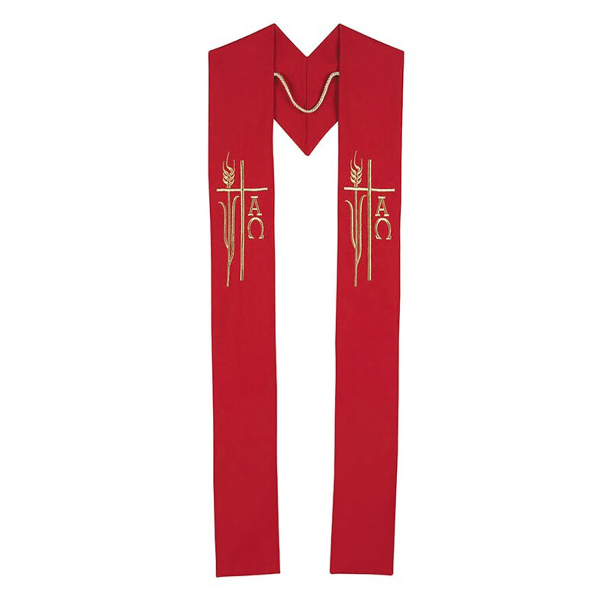 PRIEST Embroidered Alpha Omega Stole RED – Universal Church Supplies Inc