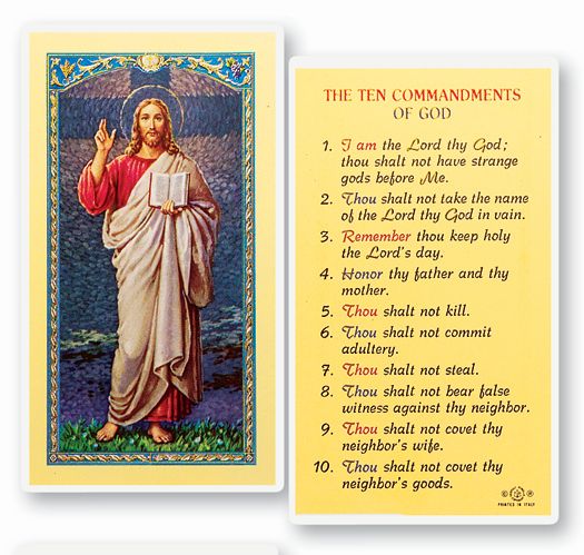 Holy Card Ten Commandments of God – Universal Church Supplies Inc